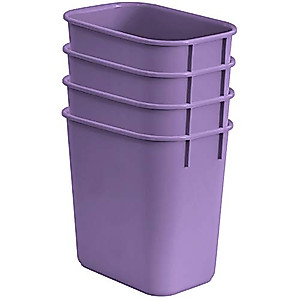 Acrimet Wastebasket Bin 13QT (Plastic) (Purple Color) (Set of 4)