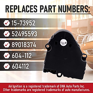 Air Door Actuator - Replaces 15-73952, 52495593, 89018374, 604-112 - Mode Door Actuator Compatible with Chevy, GMC, Cadillac & Hummer 2003-2014 Models - HVAC Heater Climate Control Actuator