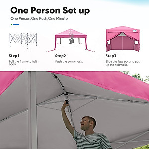 Quictent Privacy 10x10 Pop up Canopy Tent with Sidewalls and Roll-up Ventilated Windows, One Person Setup, Easy Outdoor Commercial Gazebo Shelter Enclosed Waterproof, Bonus 4 Sandbags