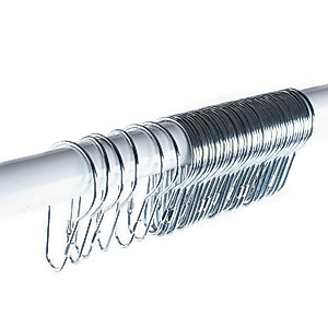 Super Z Outlet Silver Metal Shower Curtain Style Hanging Clip Chain Hooks Sorting & Organizing (50 Pieces)
