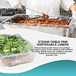 APQ Pack of 500 Steam Table Pan Liners with Twist Tie 24 x 17 for 1/2 Pan. Disposable Polyethylene Pan Liners 24x17. Poly Bun Pan Covers for Caterers, Cafeterias, Restaurants.