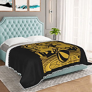 Super Soft and Comfortable Tassel Blanket Ben&Dy All-Weather Bedroom Bed and Sofa Blanket Suitable for Children and Adults Quilt Black 50"X40"