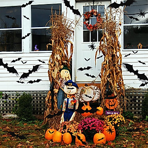 150 Pcs Bat Halloween Decorations: Magicsky 3D PVC Stickers Bat Wall Decor, DIY Black Window Party Home Room Décor Supplies, 140 Bats and 10 Spiders with Foam Tape