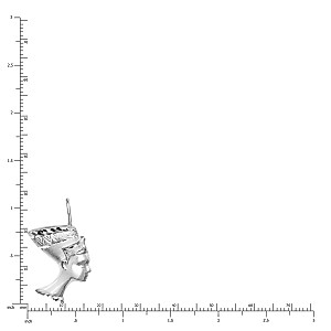 Honolulu Jewelry Company Sterling Silver Ancient Egyptian Queen Nefertiti Necklace Pendant with 18" Box Chain