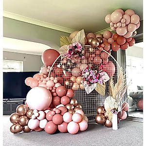 Dusty Rose Pink Balloon Garland Double Stuffed Blush Pink Balloon Pearl Peach Balloons Rose Gold Metallic Balloon Arch Kit For Wedding Bridal Shower Baby Shower Birthday Boho Party Decorations