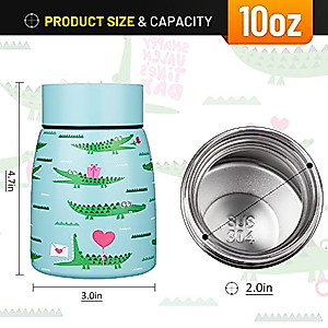Charcy 11 Ounce Kids Thermos for Hot Food - Soup Thermos Insulated Food Jar for Hot & Cold Food - Blue Alligator