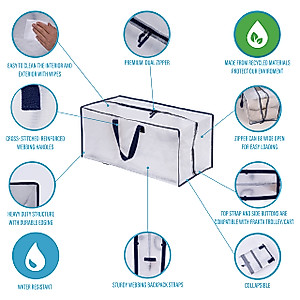 VENO 16 Pack Heavy-Duty Moving Bundle (8 Pack Extra-Large Gray Moving Bag w/Backpack Straps + 8 Pack Extra-Large Clear Moving Bag w/Backpack Straps)