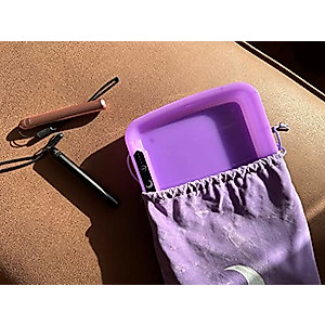 Brando Moon Led Tray with Built in Crusher and Light - Glow Light Up Tray 7 Colors - Rechargeable and Smooth Round Edges (Purple)