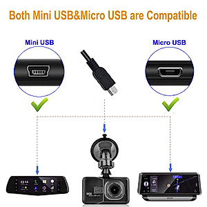 Gebildet Dash Cam Hardwire Kit, Mini/Micro USB Hard Wire Kit for Dashcam, 12V-24V to 5V Car Dash Camera Charger Power Cord, ATO/ATC(ACS)/ACN Mini/ACZ Micro2 Fuse, 11.6V Real Battery Drain Protection