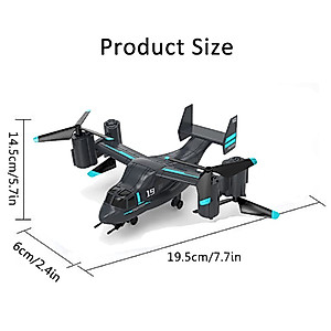 HJLXMF HD Camera Drone 4K 2.4GHz RC Helicopter V22 Osprey Remote Control Toys 1080P HD Band WiFi Quadcopter Altitude Hold RC Helicopter for Adult (with Three Batteries)