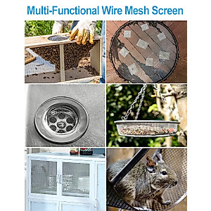 5 Pack Wire Mesh Screen 13.4'' x 9.5'' for Air Vent, 24cm x 34cm, 20 Mesh, 1mm Hole, 304 Stainless Steel Wire Mesh, Easy to Cut