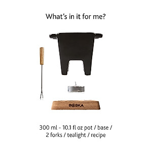 Boska Tealight Tapas Fondue Set - Best for Cheese or Chocolate - Microwave Safe Ceramic Hot Pot Chocolate Fountain Snack - Wedding Registry Items Small Kitchen Appliances - 200 mL Pro Collection