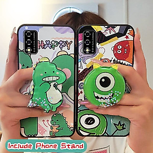 Cartoon Anti-dust Lulumi Phone Case for TCL T-Mobile Revvl V 2021/V 4G, Protective Soft Case Armor case Shockproof Durable TPU Phone Stand Holder Glisten Drift Sand Dirt-Resistant Kickstand, 4