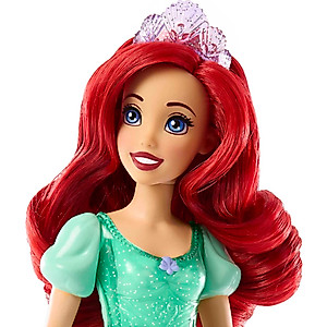 Mattel Disney Princess Toys, Ariel Fashion Doll, Sparkling Look with Red Hair, Blue Eyes & Tiara Accessory, Inspired by The Little Mermaid Movie
