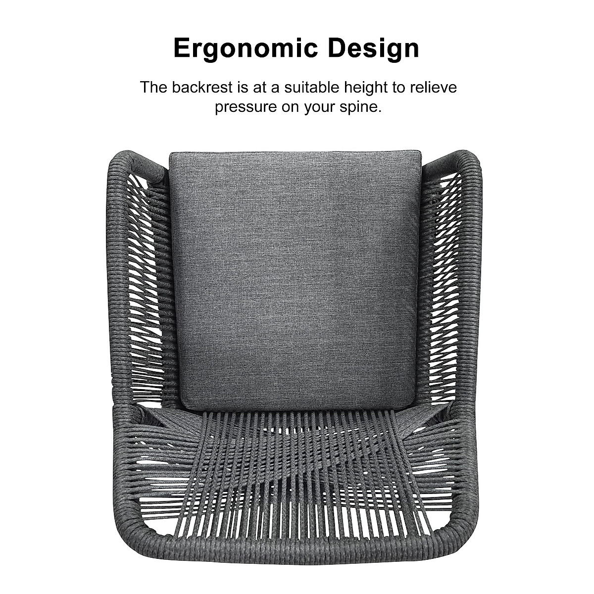 PURPLE LEAF 2 Pieces Outdoor Patio Dining Chairs All-Weather PE Rattan Patio Furniture with All Aluminum Frame for Lawn Garden Backyard Deck, Grey