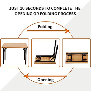 Need Folding Desk Small Desk 31 1/2" No Assembly Foldable Computer Desk for Small Space/Home Office/Dormitory,Teak&Black Frame