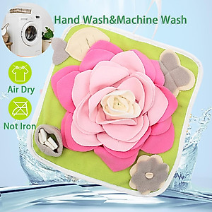 Rabbit Foraging Mat Snuffle Mat for Small Animals Bunny Puzzle Toys Pets Interactive Feeding Mat for Guinea Pigs Hedgehog Chinchilla Puppies (Pink)