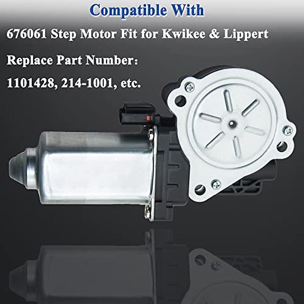676061 RV Stair Entry Step Motor Compatible with Kwikee Step Motor and Lippert Motor Components, Replace 379147, 1101428, 214-1001, 366043, 369506 Includes 3 Screws and 2 Zip Ties - 2 Years Warranty