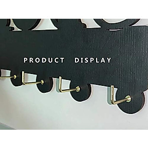 Howling Wolf Key Hook-Wildlife Animal Wall Hooks,Wall Door Clothes Coat Hat Hanger Key Holder with 5 Metal Hooks Strong Adhesive Sticker Wood Hook, Wildlife Animal Home Décor.(W1)