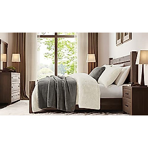 UGG 18961 Whitecap Plush Flannel Oversized Reversible Fleece Throw Blanket Comfortable Lightweight Cozy Hotel Style Home Decor Luxurious Machine Washable Easy Care Blankets, 70 x 50-Inch, Seal