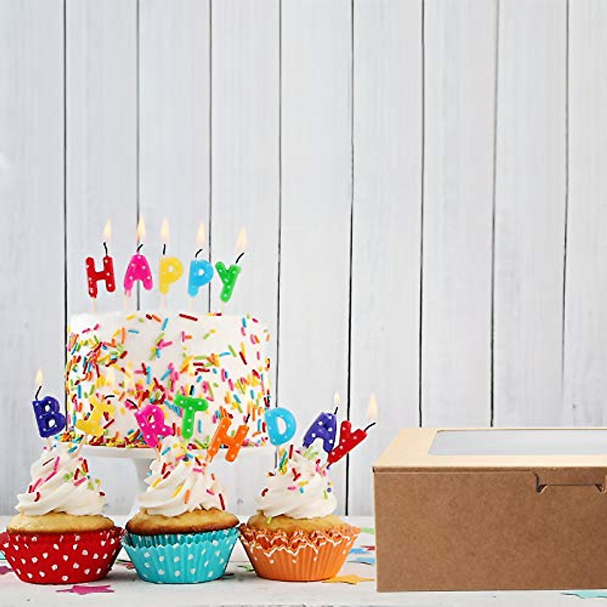 24 PCS Cupcake Boxes with Window & Insert - OAMCEG 9x6x3 Inch Kraft Cupcake Container 6 Cavity Bakery Pastry Dessert Muffin Cookie Treat Boxes, Brown Cupcake Carrier Holders with Stickers & Jute Twine