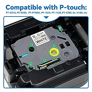 4 X Black Tape Compatible with Brother Label Maker Tape TZe-241 18mm 0.7 Laminated White, Replacemen for P Touch TZe Tape for PTD410 PT-D400 PT-D610BT PTD600