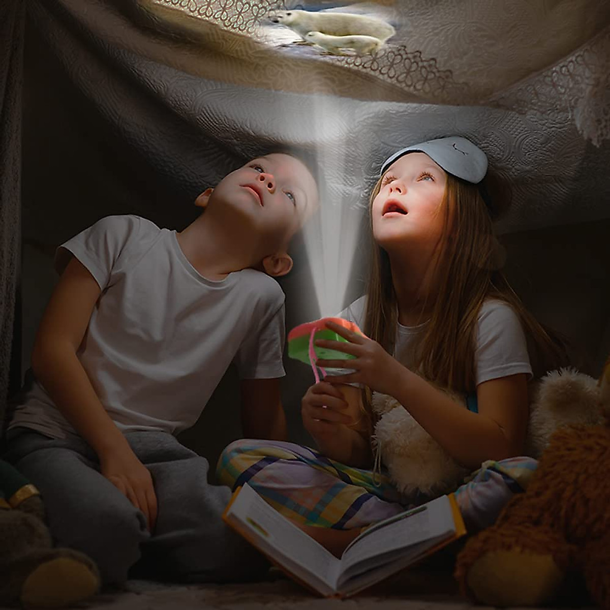 ArtCreativity Kids Camera Toy Set of 12 Viewfinder with Projector - Battery Operated Projector with Wild Animal Slides, Great Safari Party Favors, Zoo Party Supplies, & Wild One Party Favors