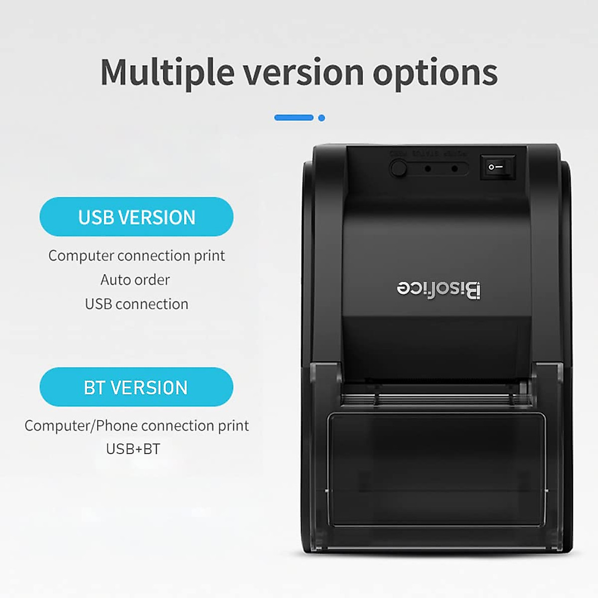 Sunydog Thermal Receipt Printer,Desktop 58mm Thermal Receipt Printer Wireless Barcode Printer USB+BT Connections with 1 Roll Paper Inside Support ESC Connecting Compatible with Windows Android iOS