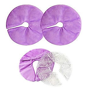 Breast Therapy Ice Pack, Breastfeeding Gel Pad, Nursing Pain Relief for Mastitis, Nipple Pain Relief Breastfeeding, plugged ducts, Lactation Pain, Engorgement and Mastitis (Purple)
