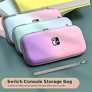 Carry Case Compatible with Nintendo Switch Girls Protective Hard Portable Travel Carry Case for Nintendo Switch Console and Accessories(Pink-Blue)