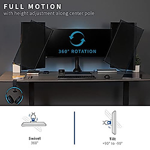 VIVO Triple 23 to 32 inch LED LCD Computer Monitor Desk Mount VESA Stand, Heavy Duty Fully Adjustable Tilt, Swivel, and Rotation, Fits 3 Screens, Black, STAND-V103