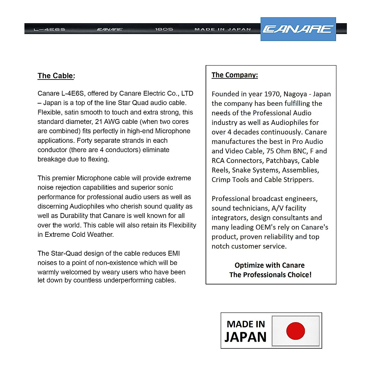 WORLDS BEST CABLES 2 Units - 3 Foot - Canare L-4E6S, Star Quad Balanced XLR to TRS Patch Cable with Eminence Gold E312 Female XLR & E502 TRS Stereo Plugs - Custom Made