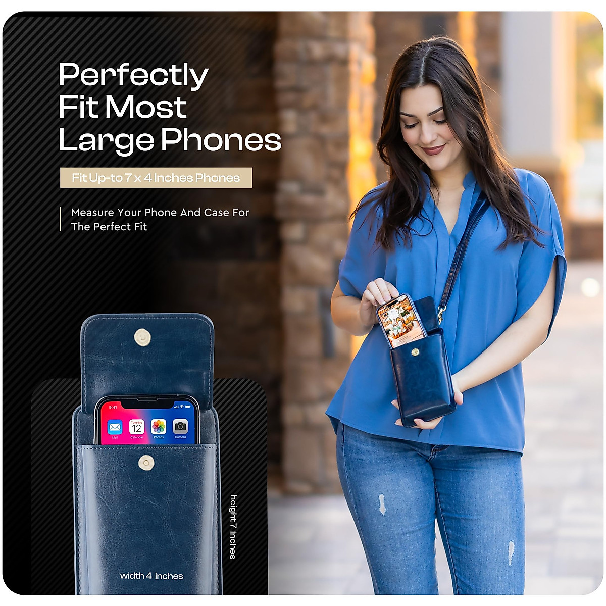 Claasico Womens Crossbody Wallet & Phone Case | iPhone/Samsung/LG Magnet Cell Pouch & Handbag