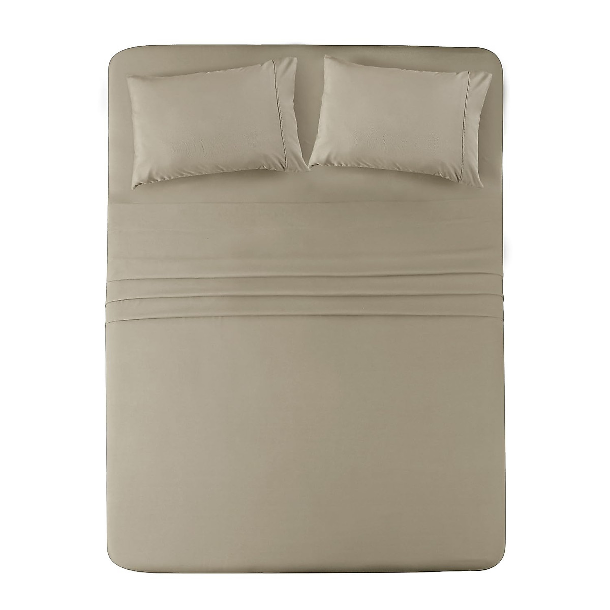 IR Imperial Rooms Beige Full Size Bed Sheets - 4 Pcs Luxury Sheets & Pillowcases for Spa, Hotels, Guest Bedroom & Airbnbs - Brushed Microfiber Full Size Sheets