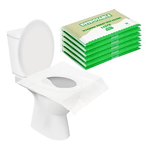 Muranana Disposable Toilet Seat Covers Paper, 50 Pcs Travel Flushable Paper Toilet Seat Covers, for Adults and Kids Potty Training Toilet Seat Paper in Public Restrooms,Airplane,Camping (22x16.5 inch)
