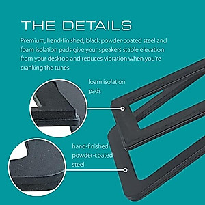 Audioengine HD3 Powered Bluetooth Speakers and DS1M Metal Desktop Speaker Stands Bundle (Walnut)