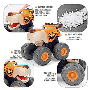 nicknack Baby Monster Trucks Toy for 1 2 3 Year Olds - Pull Back Cars Push and Go Friction Powered Toy Cars for Boys Trucks for Toddler Car Toy Vehicles