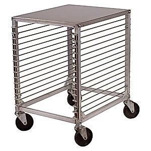 Winco 15-Tier Aluminum Sheet Pan Rack with Hard Top and Wire Slides