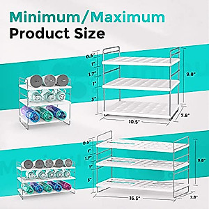 Leligooli Water Bottle Organizer for Cabinet, 3-Shelf Height Adjustable Plastic Water Bottle Storage Rack, Expandable Water Bottle Holder for Kitchen Cabinets,Countertop,Pantry(Holds 15 Bottles)