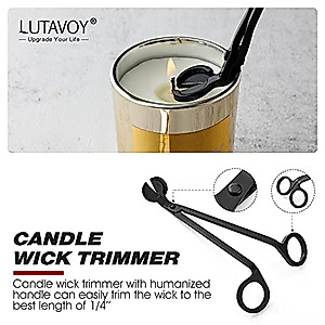 LUTAVOY Scented Candles Gift Set with Candle Tools Gift Box for Candle Lovers Soy Wax Sweet Aromatherapy Candles for Home Scented (ZT4-BLACK)