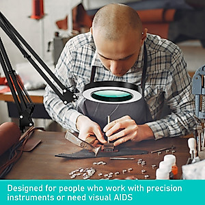 V.C.Formark Magnifying Glass with Light,10X Magnifying Lamp with Remote Control - 3 Color Modes Stepless Dimmable, LED Lighted Magnifier with Light for Close Work,Reading,Repair,Crafts