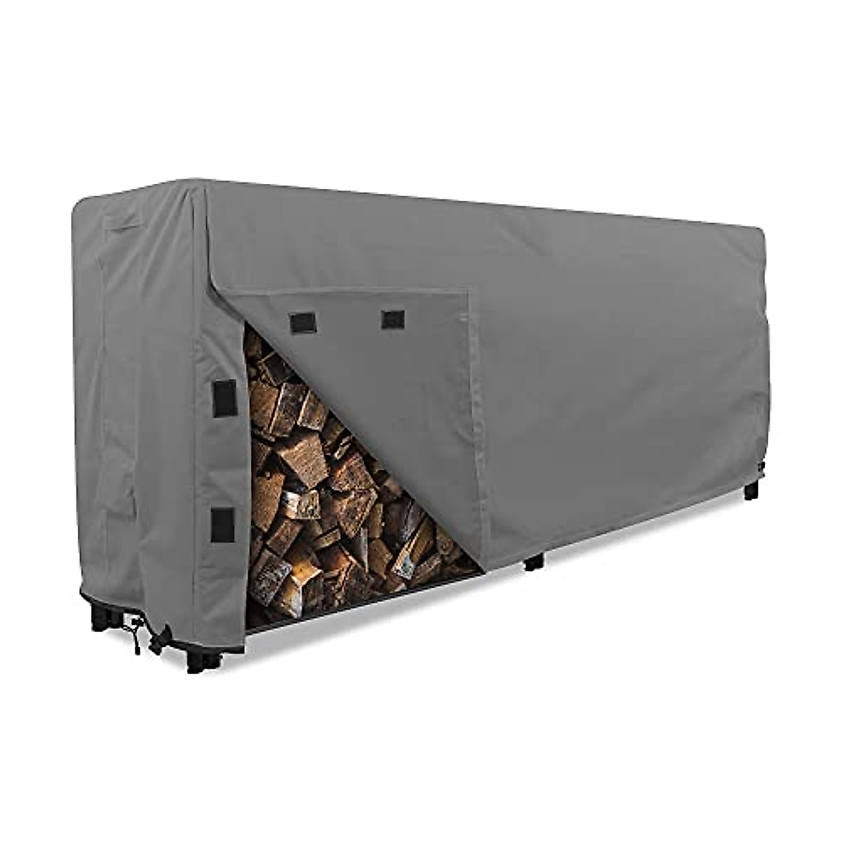 KHOMO GEAR - Firewood Rack Cover 8 foot - Heavy Duty - Black