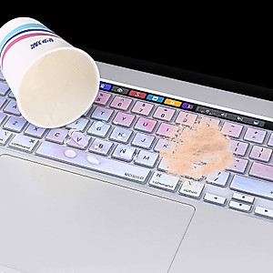 MOSISO Keyboard Cover Silicone Skin Compatible with MacBook Pro 13 inch M2 2023, 2022, 2021 2020 M1 A2338 A2289 A2251 & Compatible with MacBook Pro 16 inch 2020 2019 A2141 Touch ID, Colorful Clouds