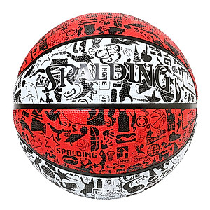 Spalding 84-537J Basketball Graffiti, Red x White, No. 7 Balls, Basketball, Basket