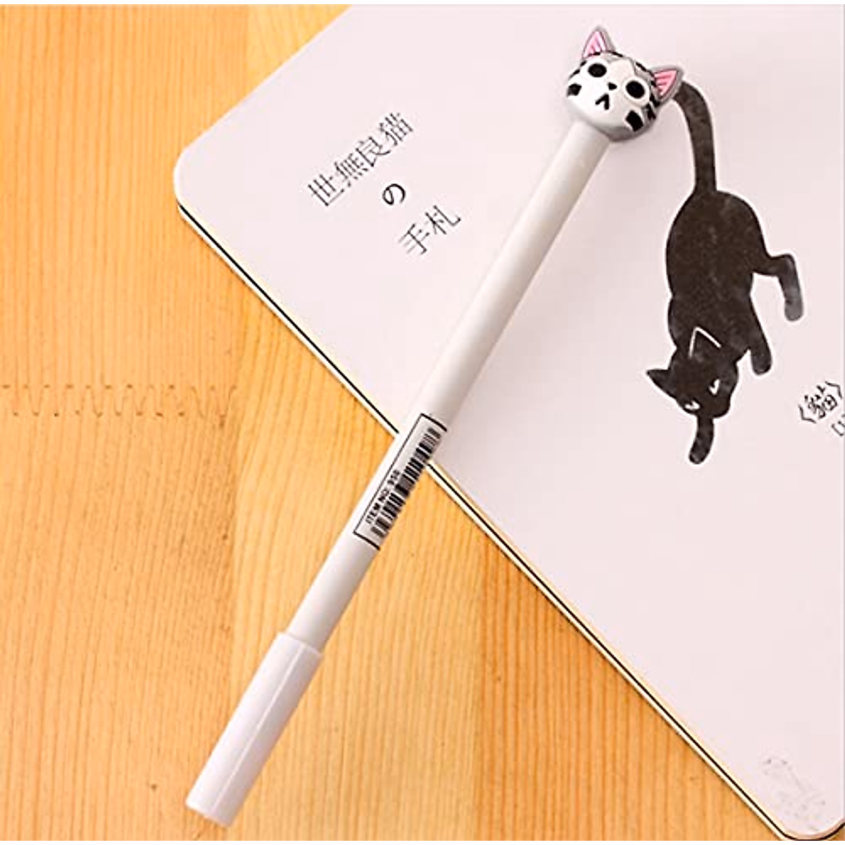 RECHENG cute cat gel pens,fun kawaii pens set,Animal black ink pens for kids office school supplies,12-Styles