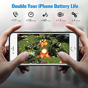 Battery Case for iPhone 6/6s/7/8/se(2020), Upgraded[6000mAh] Portable Protective Charging Case Extended Battery Pack Rechargeable Backup Power Charger Case,Compatible iPhone 6/6s/7/8 (4.7') - Black