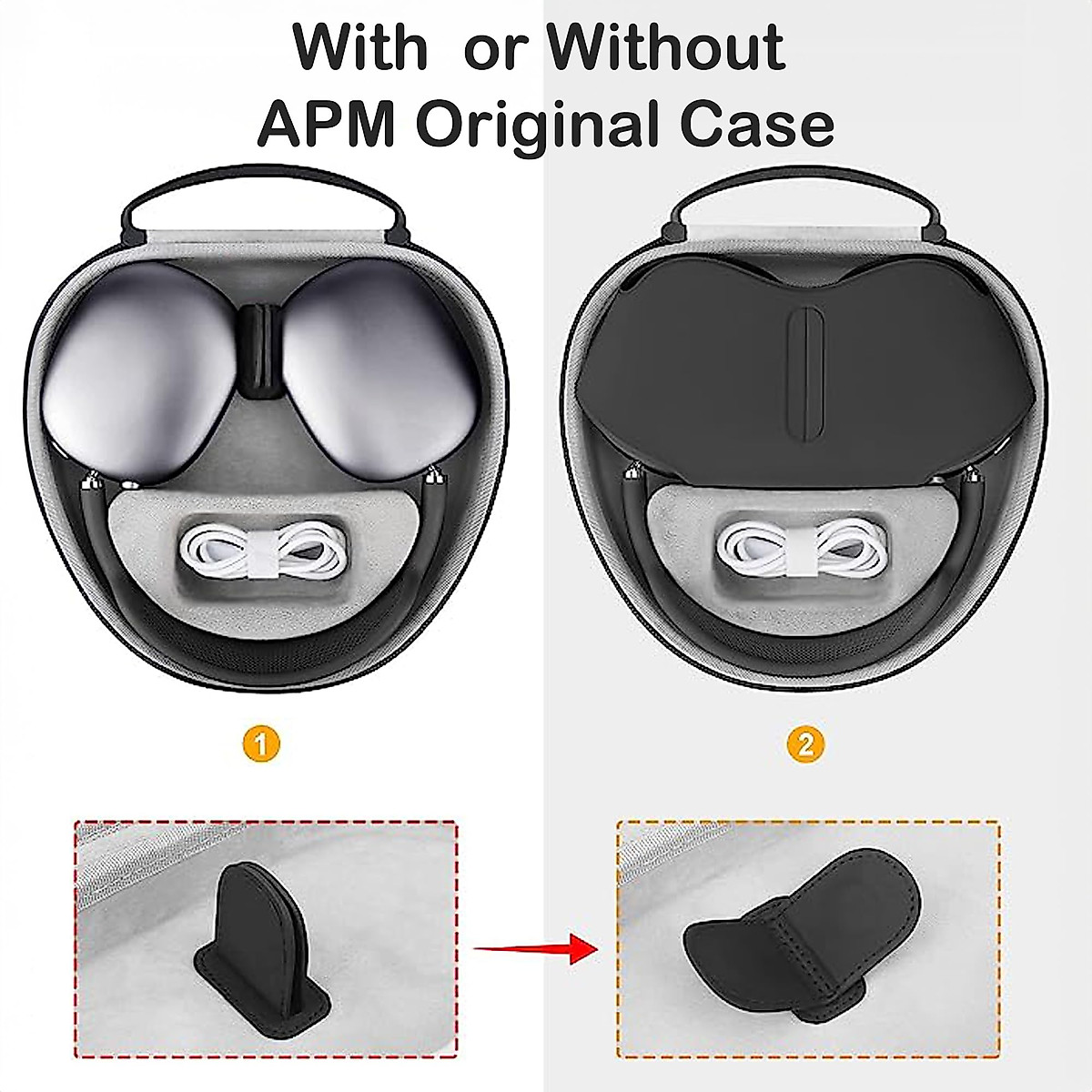 Hard Case for New AirPods Max, Travel Carrying Headphone Case with Music Cool Print Music Earpad Cover Protective Portable Storage Bag Gift APM4