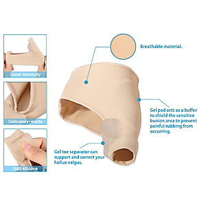 DRAMEDIC Bunion Corrector Splint Cushions Orthopedic Toe Separator Support Splint Turf Brace Spacer Straightener Protector Socks Relief Pain Treatment Elastic Hammer Toe Aid Alignment Insole