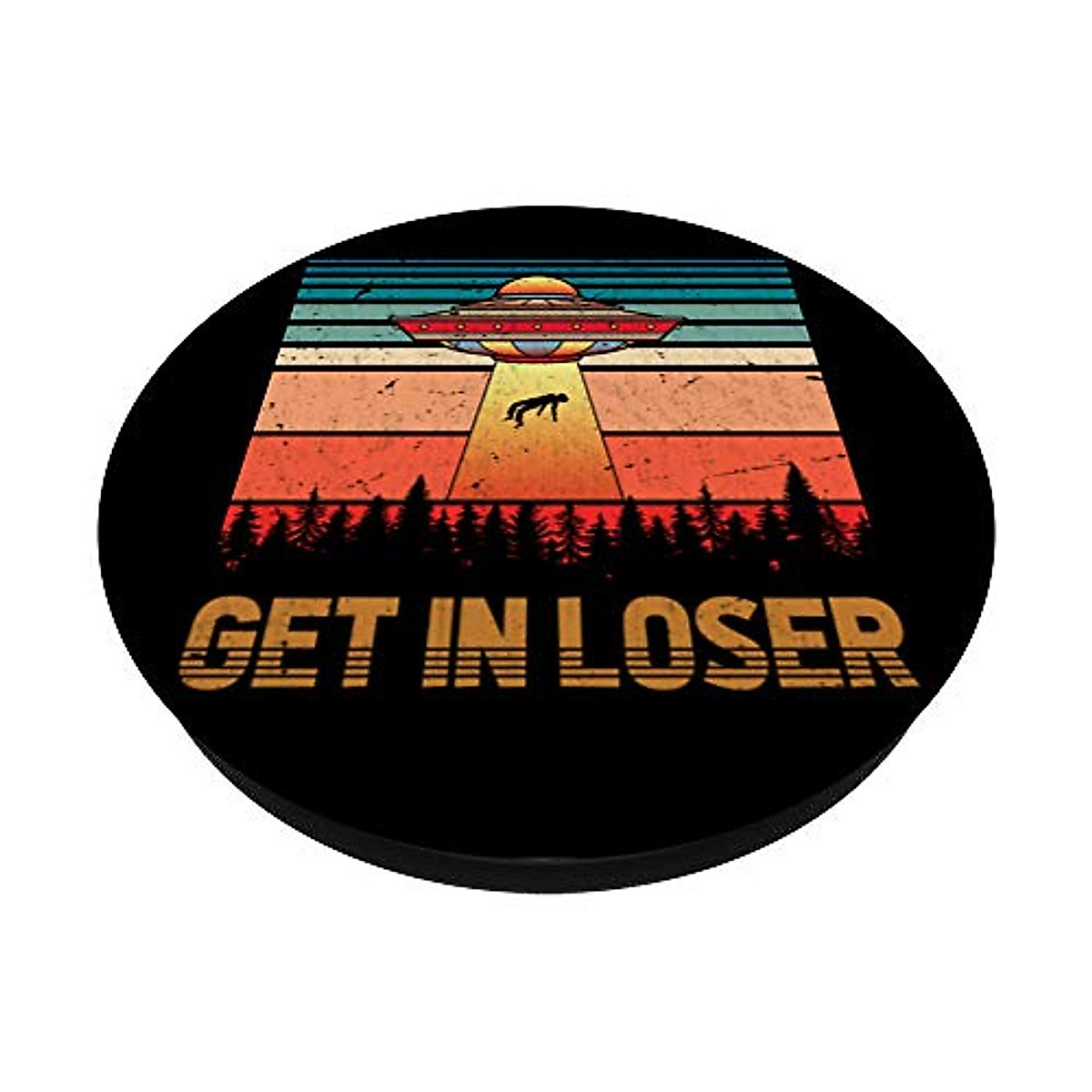 Get In Loser Funny Unidentified Flying Object Retro Alien PopSockets PopGrip: Swappable Grip for Phones & Tablets