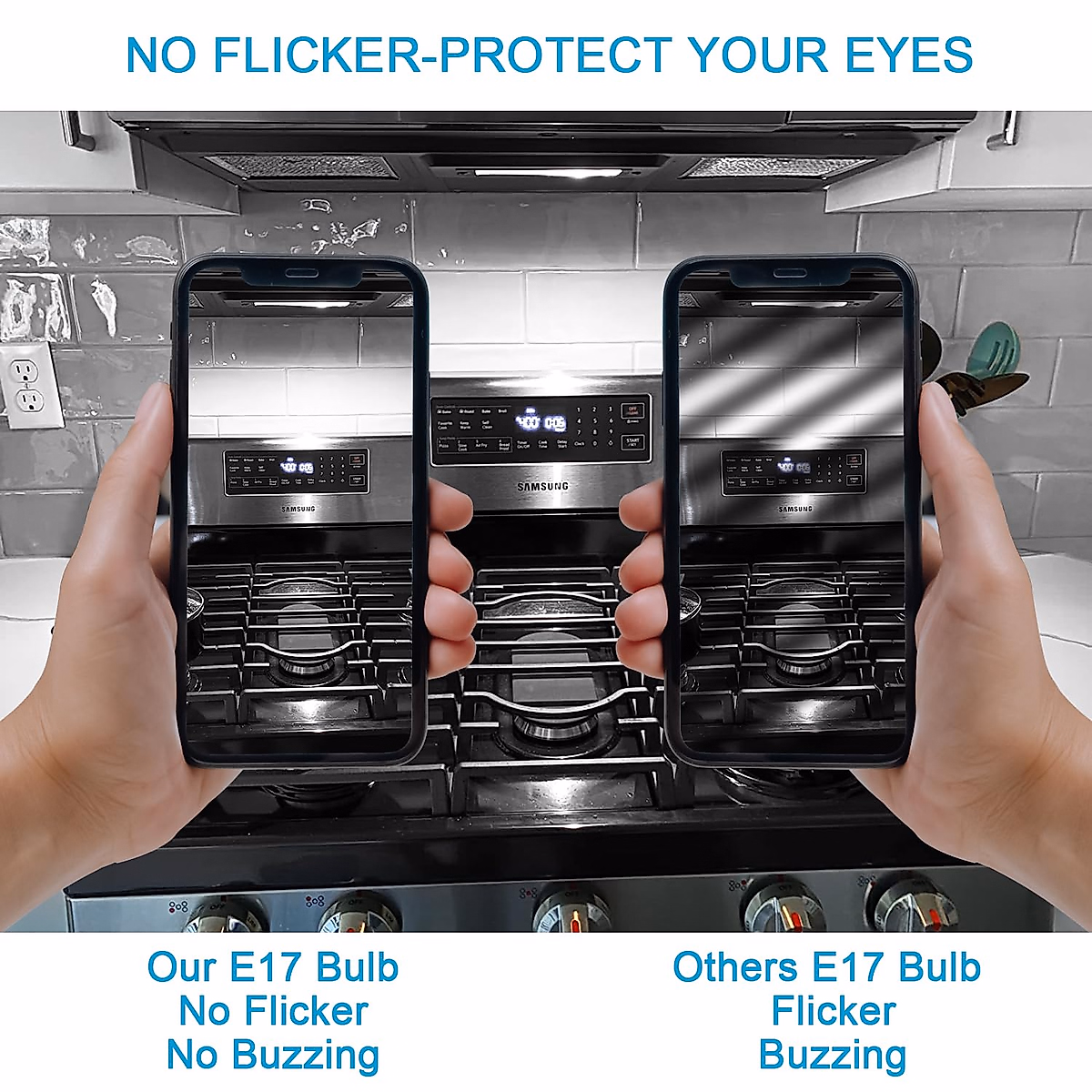E17 LED Bulbs Dimmable 5W Microwave Over Stove Bulb, 40W Incandescent Equivalent, Daylight White 6000K, Fit for Whirlpool Maytag GE Kenmore LG Microwaves, Replaces 8206232A 1890433 AP4512653, 2 Pack